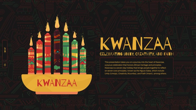 Dark Colorful Kwanzaa | Free Google Slide Theme