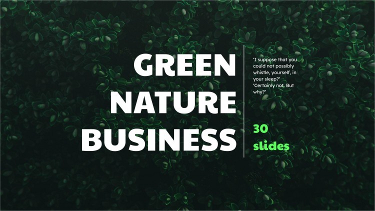 Green Nature Business | Free Google Slide Theme